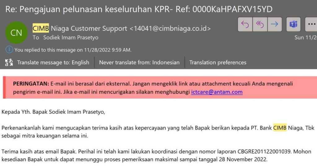 Proses Pelunasan KPR CIMB Niaga Dipersulit