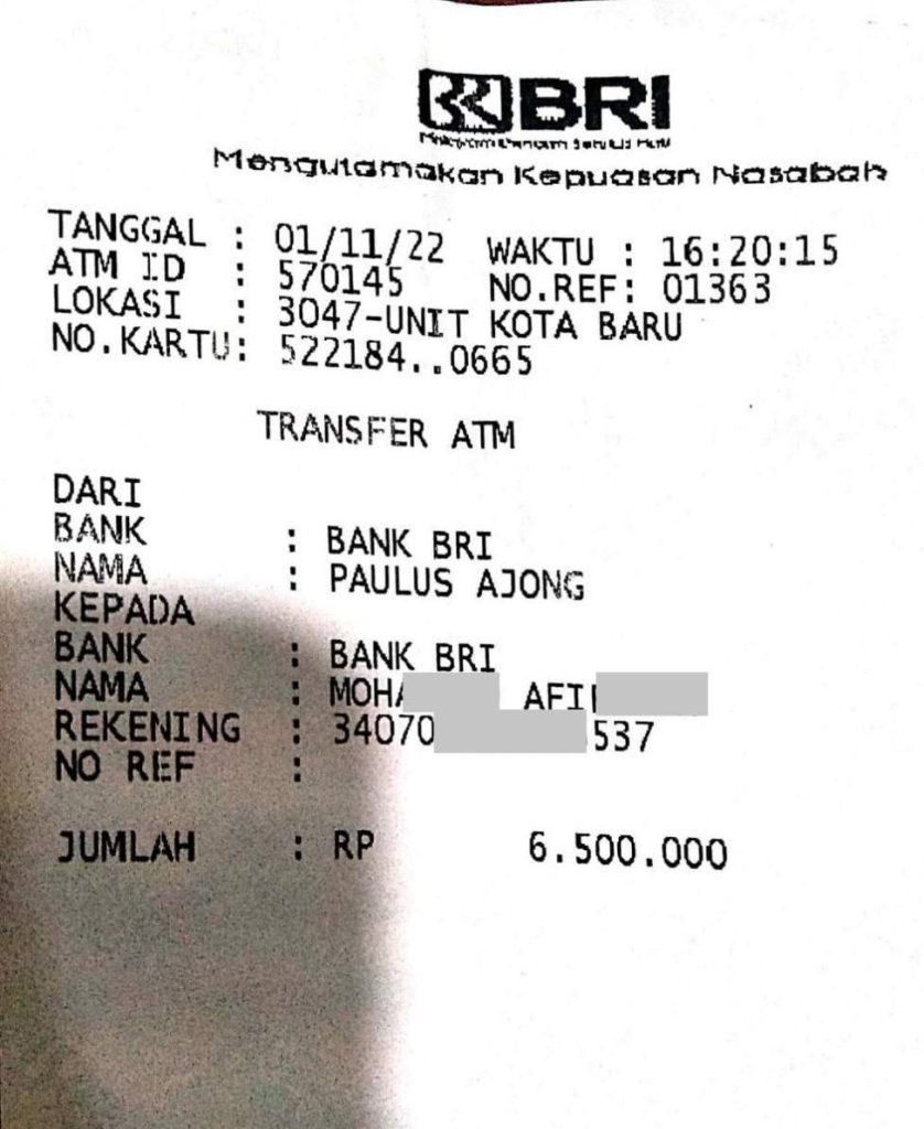 Salah Transfer ke Sesama Rekening BRI