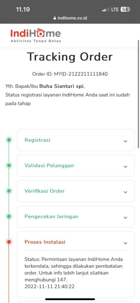 Pasang Baru Indihome Dipersulit Teknisi