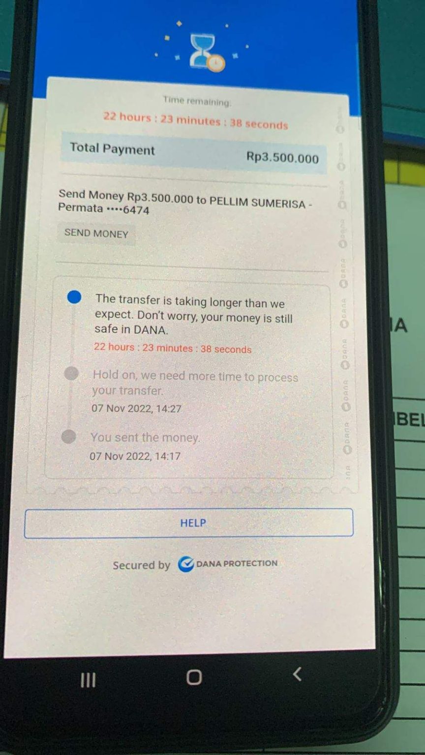 Transfer DANA "Pending"