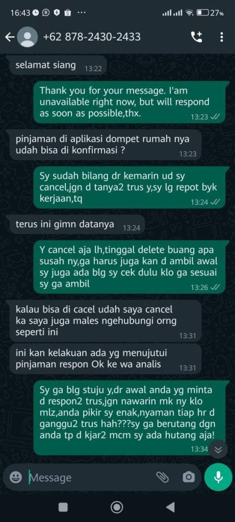 Aplikasi Pinjol Dompet Rumah yang Meresahkan dan Tidak Bertanggung Jawab