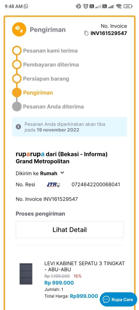 Komplain Pengiriman Barang dari RupaRupa