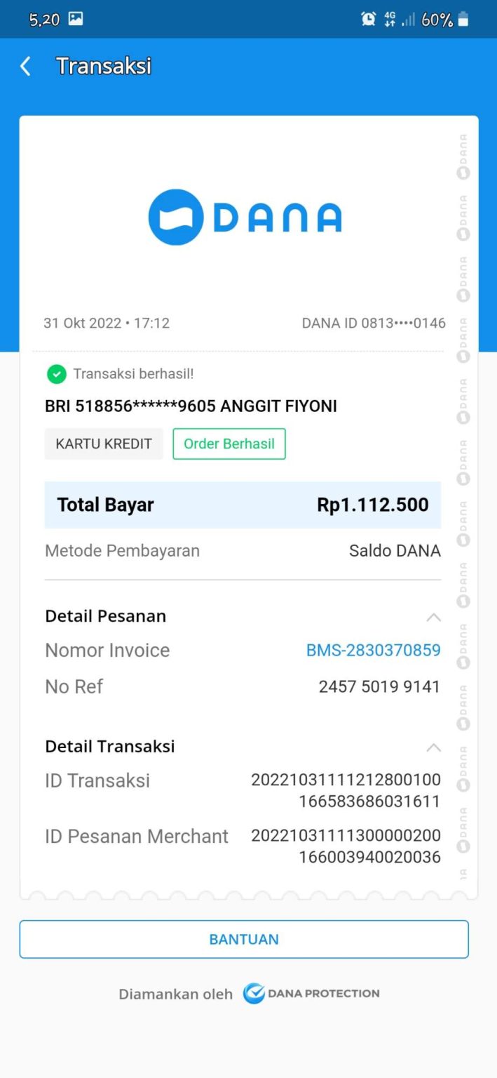 Masalah Pembayaran Tagihan Kartu Kredit BRI melalui DANA