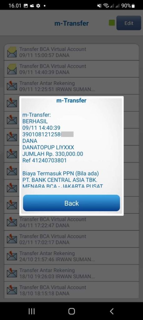 Saya Transfer dari Bank BCA, tapi Tidak Masuk ke Saldo DANA