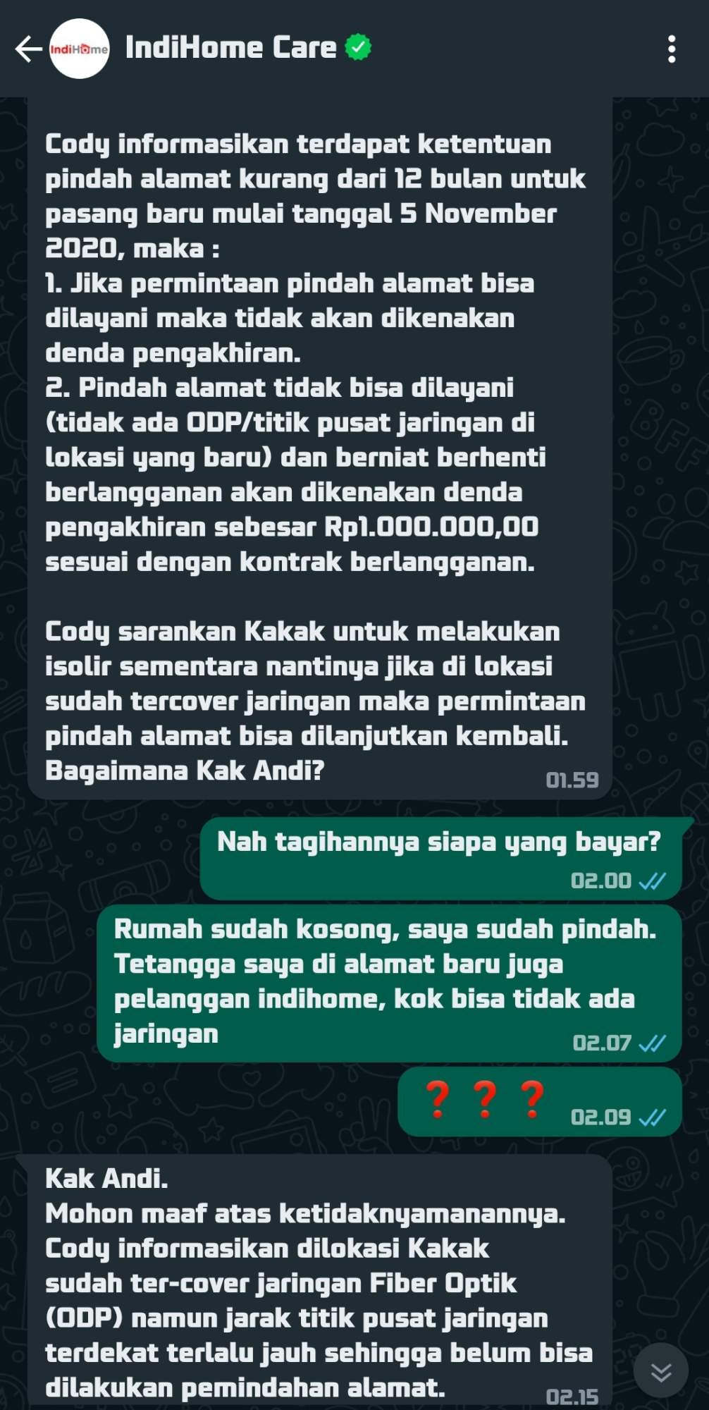 Kepada Yth Indihome Tolong Bantu Saya Percepat Pindah Alamat