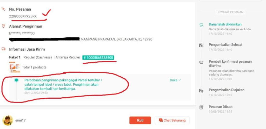 Paket Hilang Dalam Pengiriman Penjual Yang Menanggung Rugi