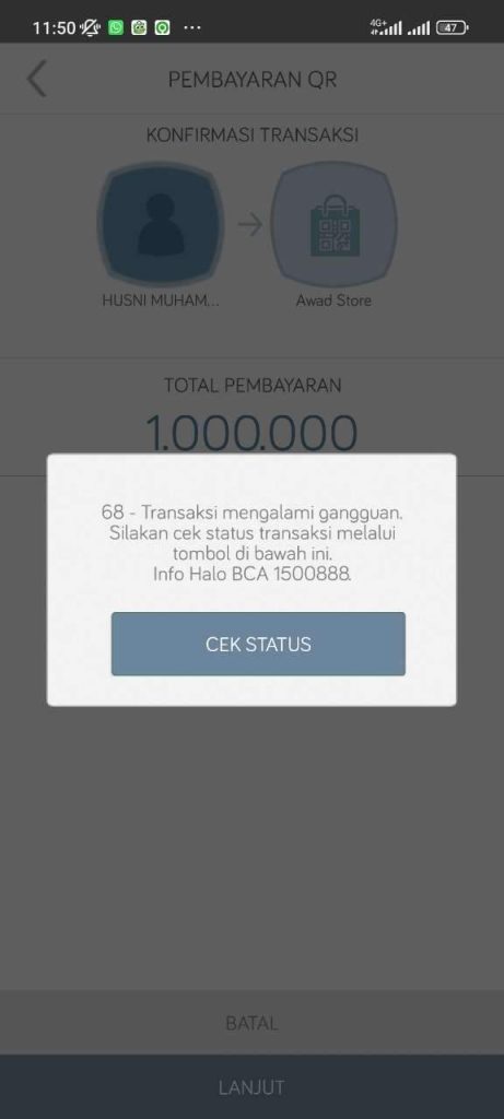Transaksi QRIS Sakuku BCA Mengalami Gangguan, tapi Saldo Terpotong