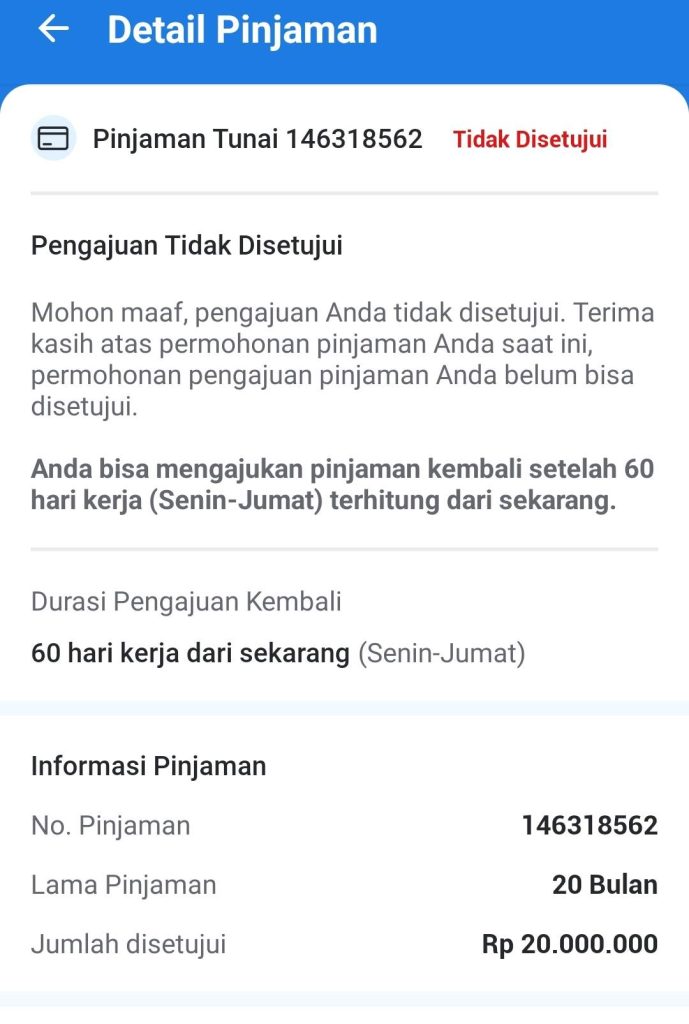Tidak Pernah Mengajukan Pinjaman Kembali, tapi Dapat Notifikasi Bahwa ...