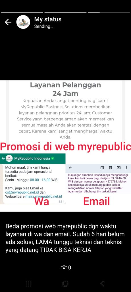Kendala Internet MyRepublic Berhari-hari Belum Ada Solusi