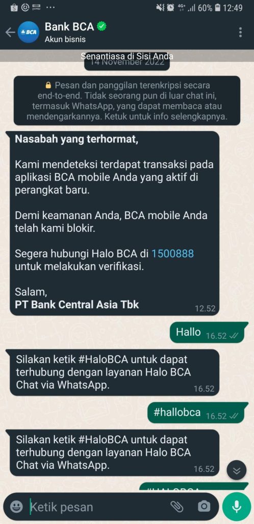 m-Banking BCA Login di Perangkat Baru, Saldo Tabungan 23 Juta Rupiah ...
