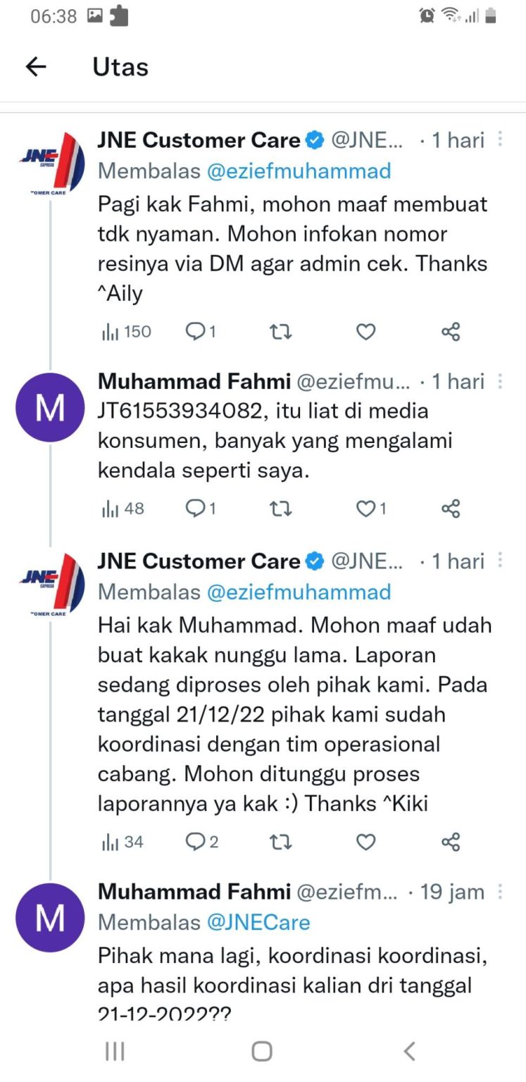 Paket Stuck Selama 15 Hari Menggunakan JNE Trucking