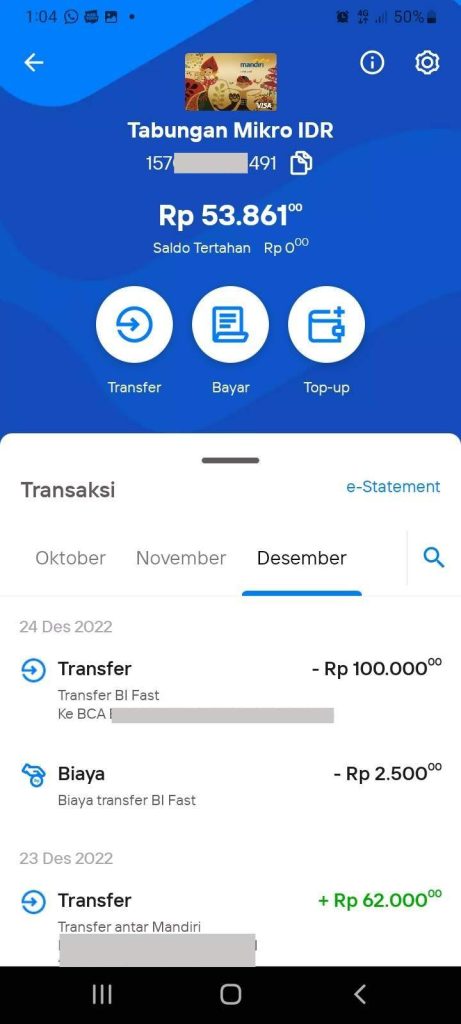 Transfer via ATM dari BCA ke Mandiri Tidak Masuk
