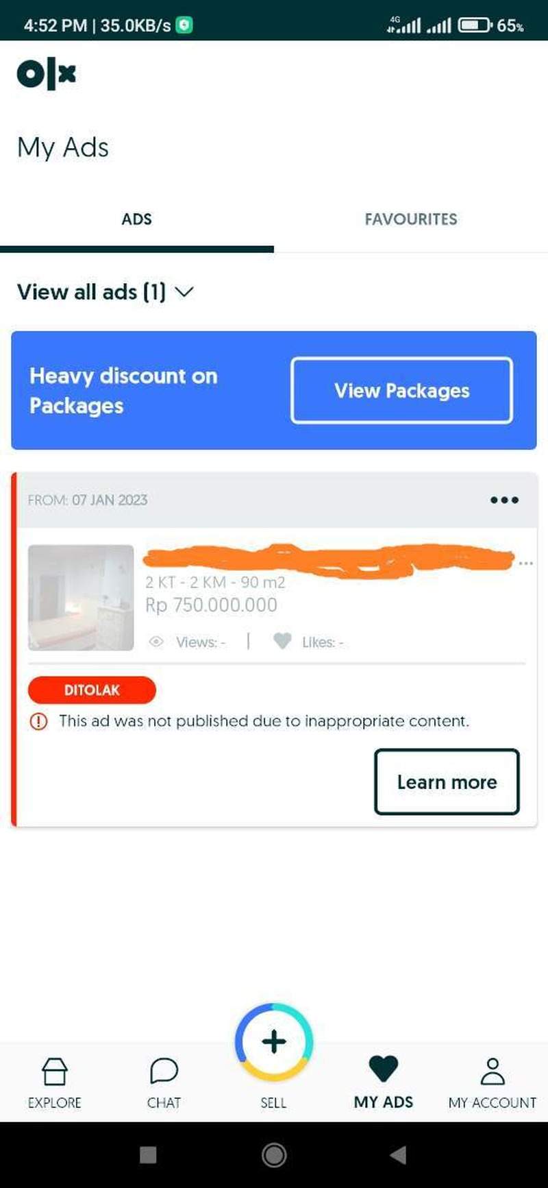 Kecewa dengan Fitur Sell Faster dan Layanan OLX