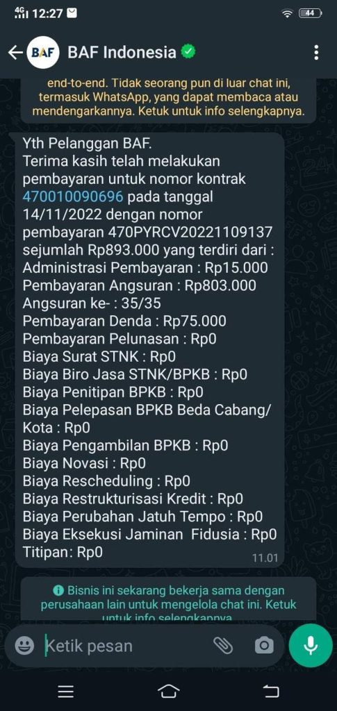 Cicilan di Leasing PT BAF Sudah Lunas tapi BPKB Tidak Bisa Diambil