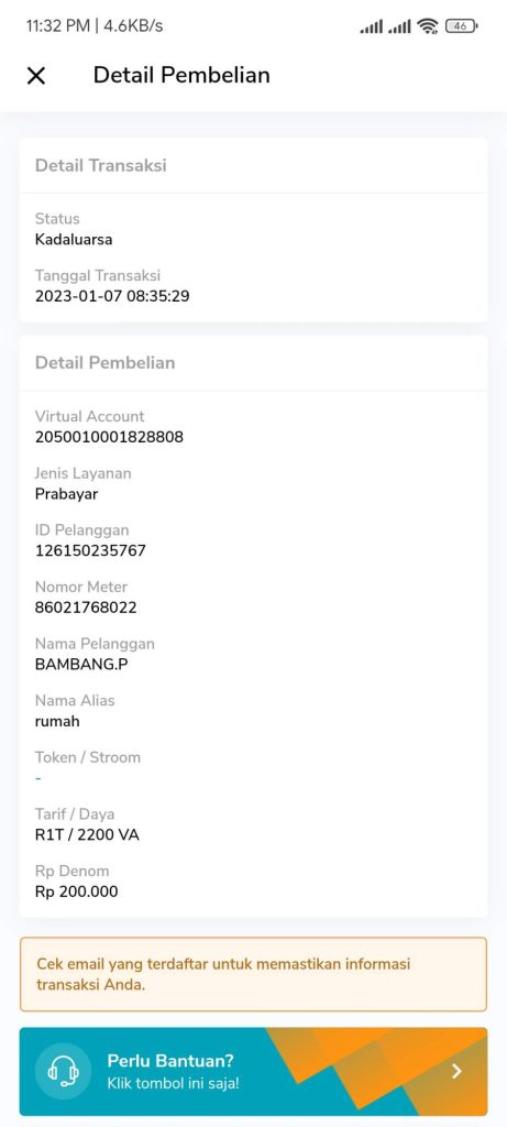 Isi Token melalui PLN Mobile, tapi Nomor Token Tidak Muncul