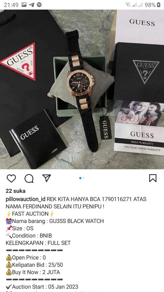 Ikut Lelang di Instagram, tapi yang Didapat Kuat Dugaan Barang KW