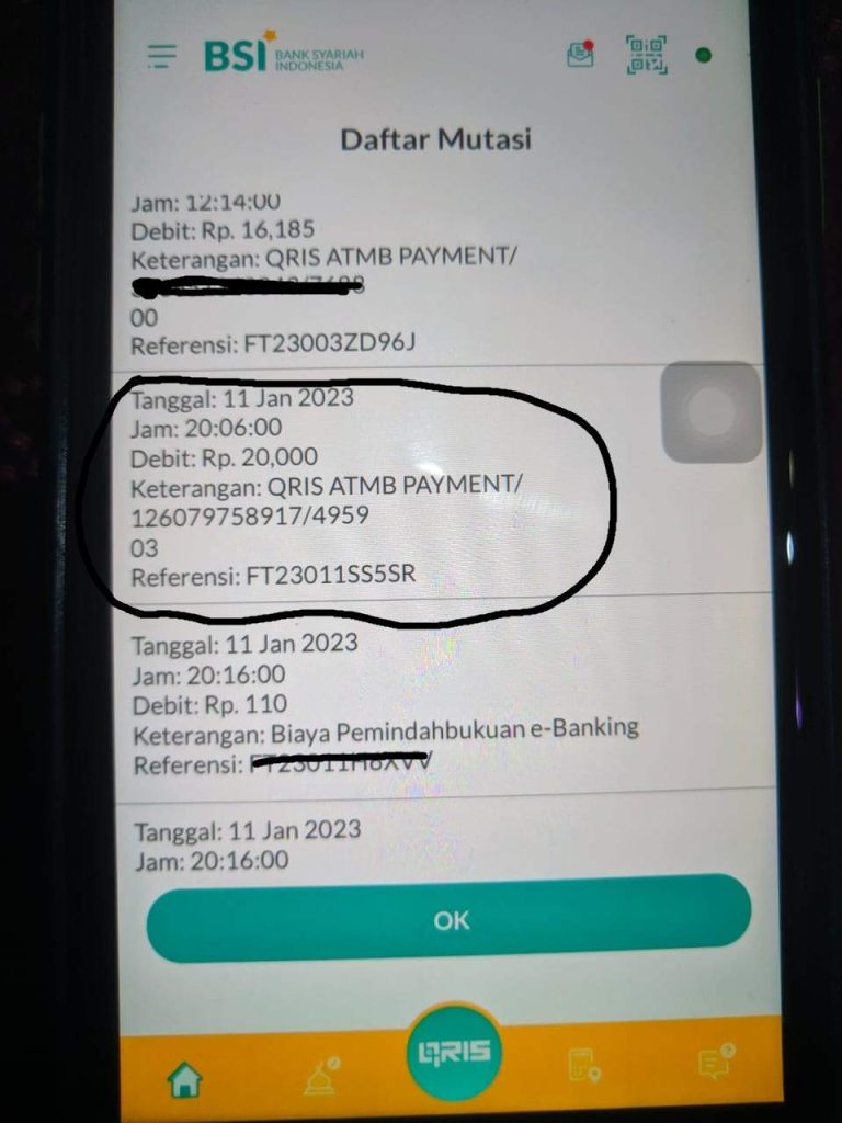 Scan QRIS dari Mobile Banking BSI Tidak Masuk ke Saldo Mitra Bukalapak