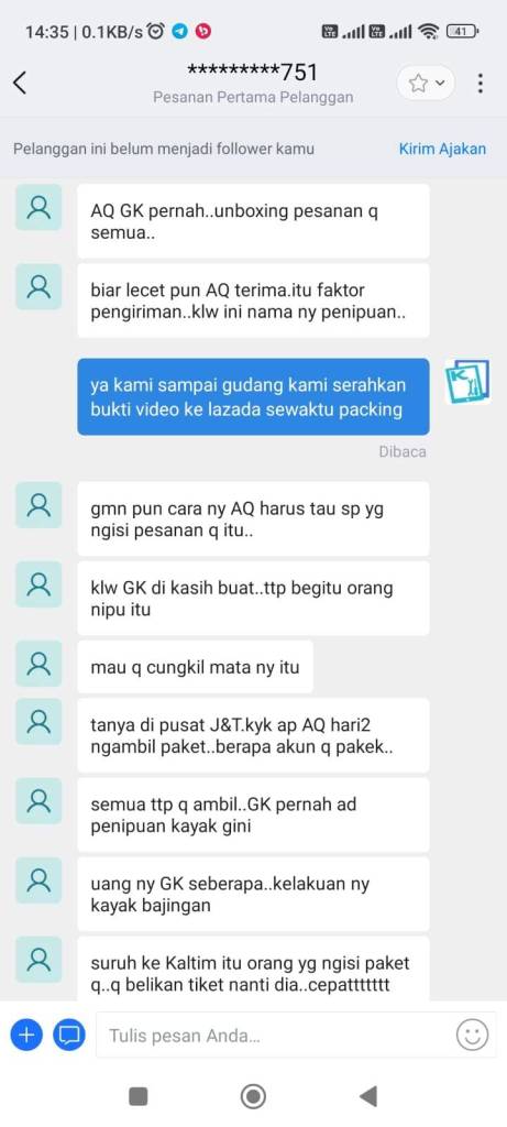 Upaya Penipuan dan Ancaman oleh Pembeli di Lazada dengan Paket COD