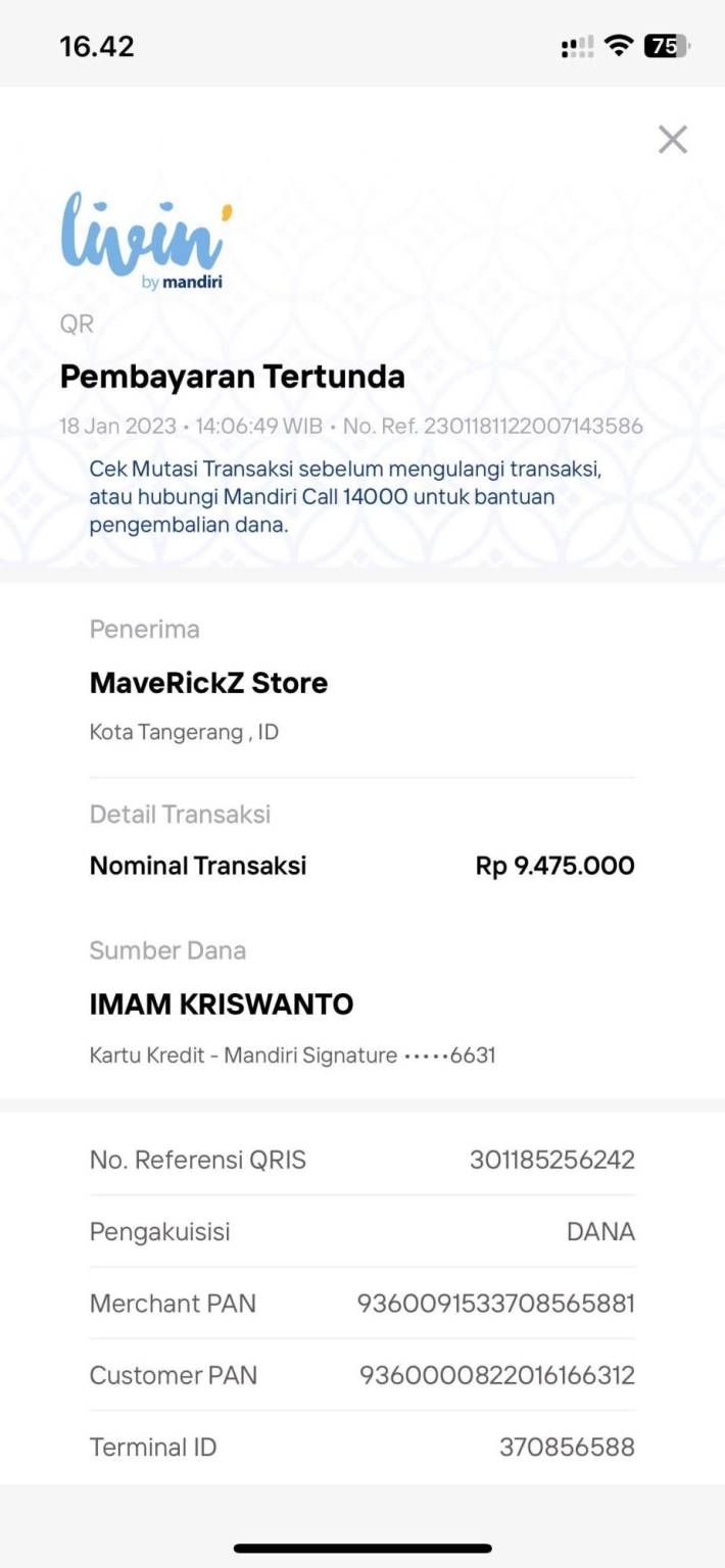 Transaksi QRIS via Aplikasi Livin' Mandiri Gagal, tapi Limit Kartu Kredit Berkurang