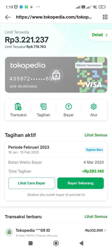 Tokopedia Card Diblokir Sepihak, Tagihan Tidak Sesuai dan Ada "Late ...