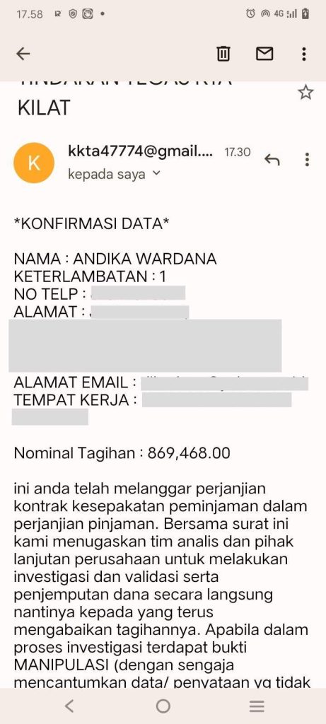 Penagihan Arogan Pinjol KTA Kilat