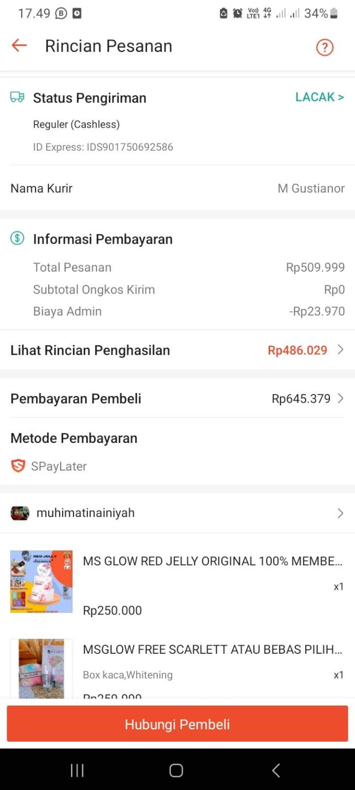 Paket Hilang oleh Ekspedisi Anteraja dan Dana Klaim Pengembalian Tidak Dibayar Seharga Barang