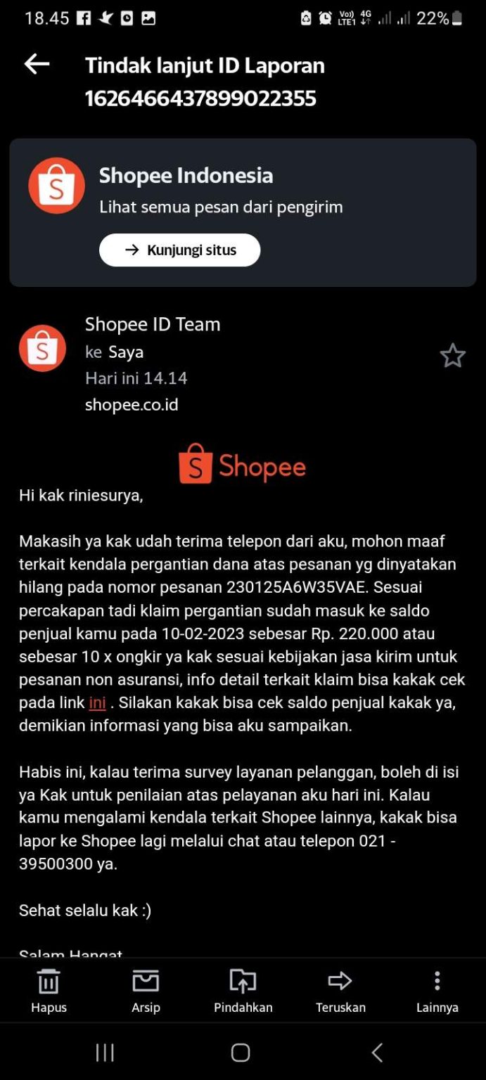 Paket Hilang oleh Ekspedisi Anteraja dan Dana Klaim Pengembalian Tidak Dibayar Seharga Barang