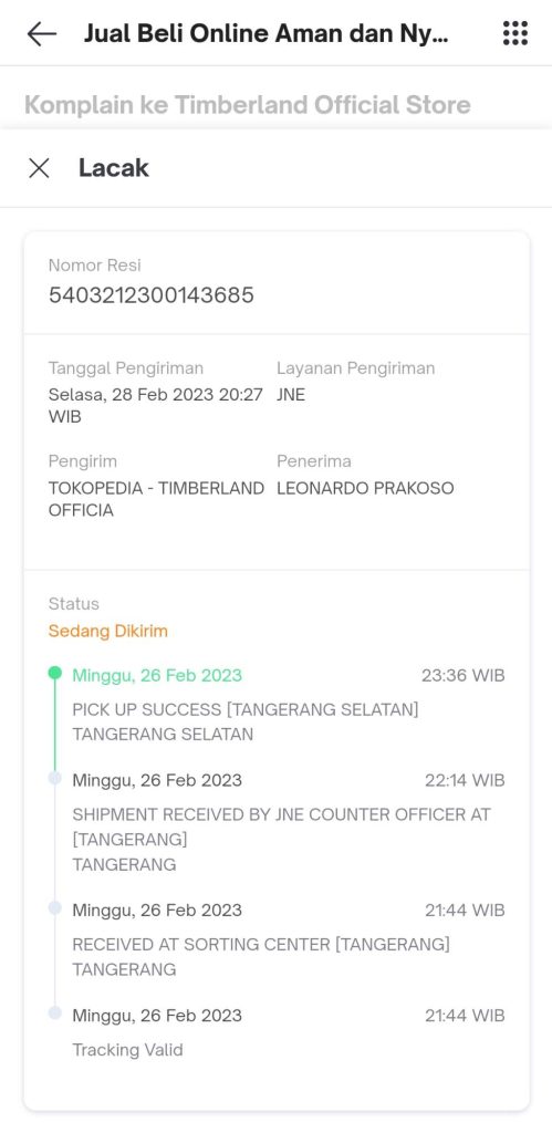 Sangat Kecewa Pelayanan JNE YES, Yakin Minggu Depan Sampai?