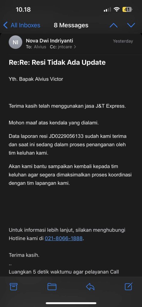 Kecewa dengan Pelayanan J&T Express