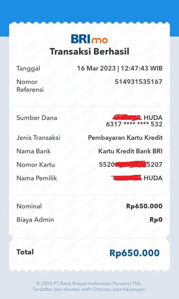 Sudah Membayar Tagihan Kartu Kredit BRI OVO, tapi Tidak Tercatat di Sistem