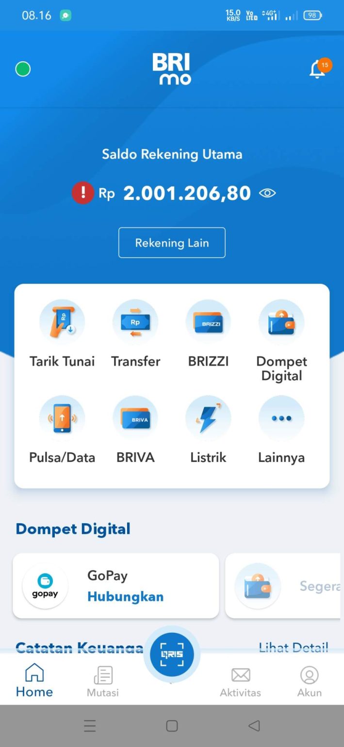 BRI Ceria Menahan Saldo BRI