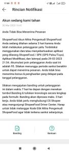 Akun Shopee Food Driver Ditahan Tanpa Bukti dan Alasan Sepihak