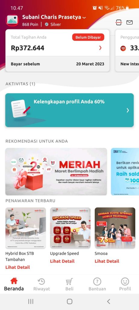 Adanya "Internet Content" pada Rincian Tagihan IndiHome