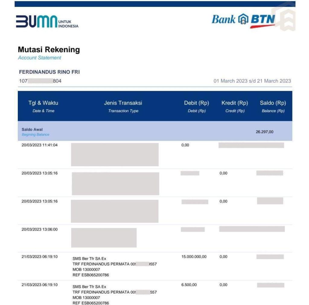 Saldo Terdebit Saat Melakukan Transfer Antar Bank dari Bank BTN, tapi ...