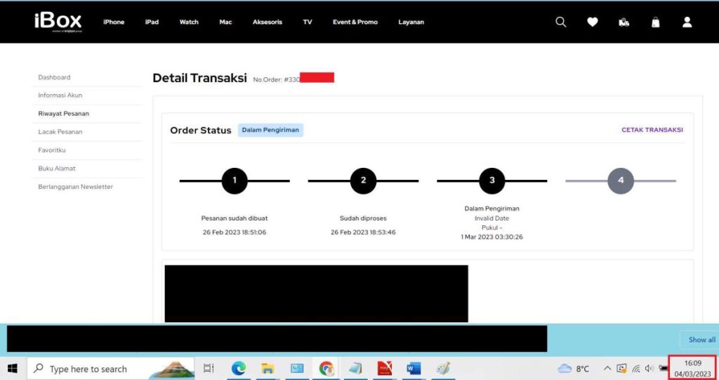 Combo Kacau Pembelian di Website iBox dan Pengiriman JNE REG