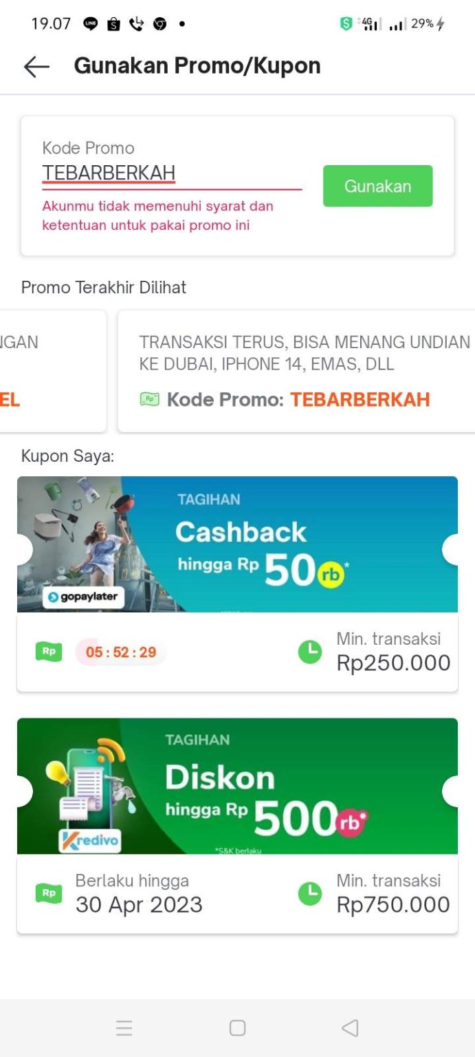 Tidak Bisa Menggunakan Semua Promo Tokopedia