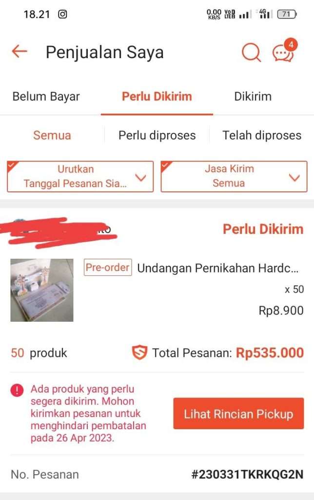 Pesanan di Shopee Batal Otomatis karena ID Express Gagal Melakukan Pick-up