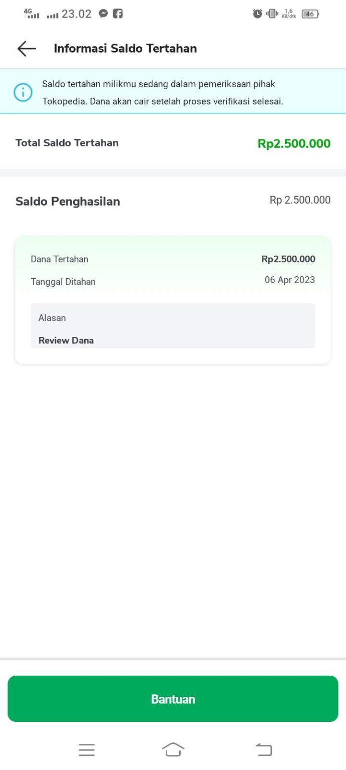 Saldo Penghasilan Rp0, Ditahan Tokopedia