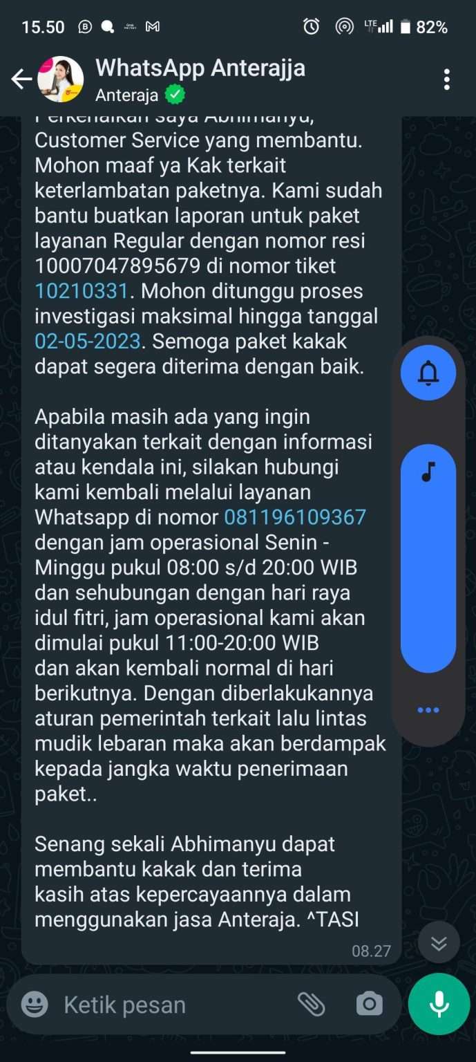 Pengiriman Anteraja Sesama Kota Bekasi Hampir 2 Minggu Belum Sampai Juga