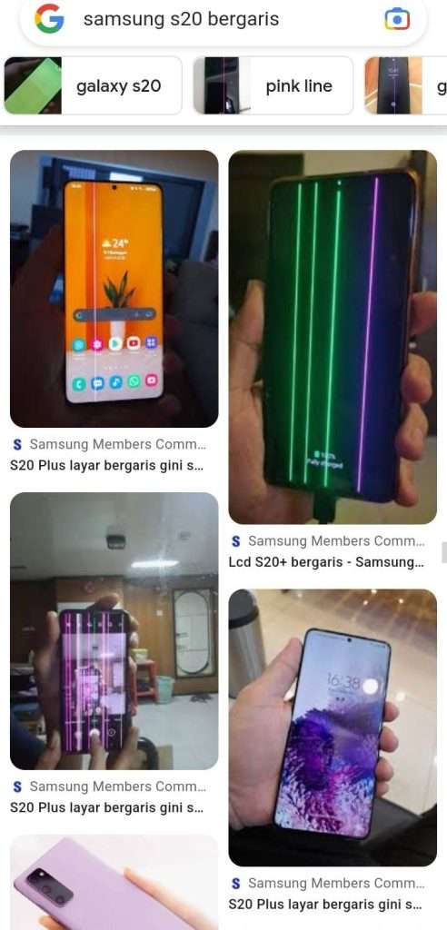 Layar Samsung Galaxy S20+ Bergaris Setelah Upgrade Software