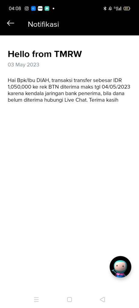 Transfer via TMRW Bank UOB, Saldo Terpotong tapi Dana Belum Masuk ke ...