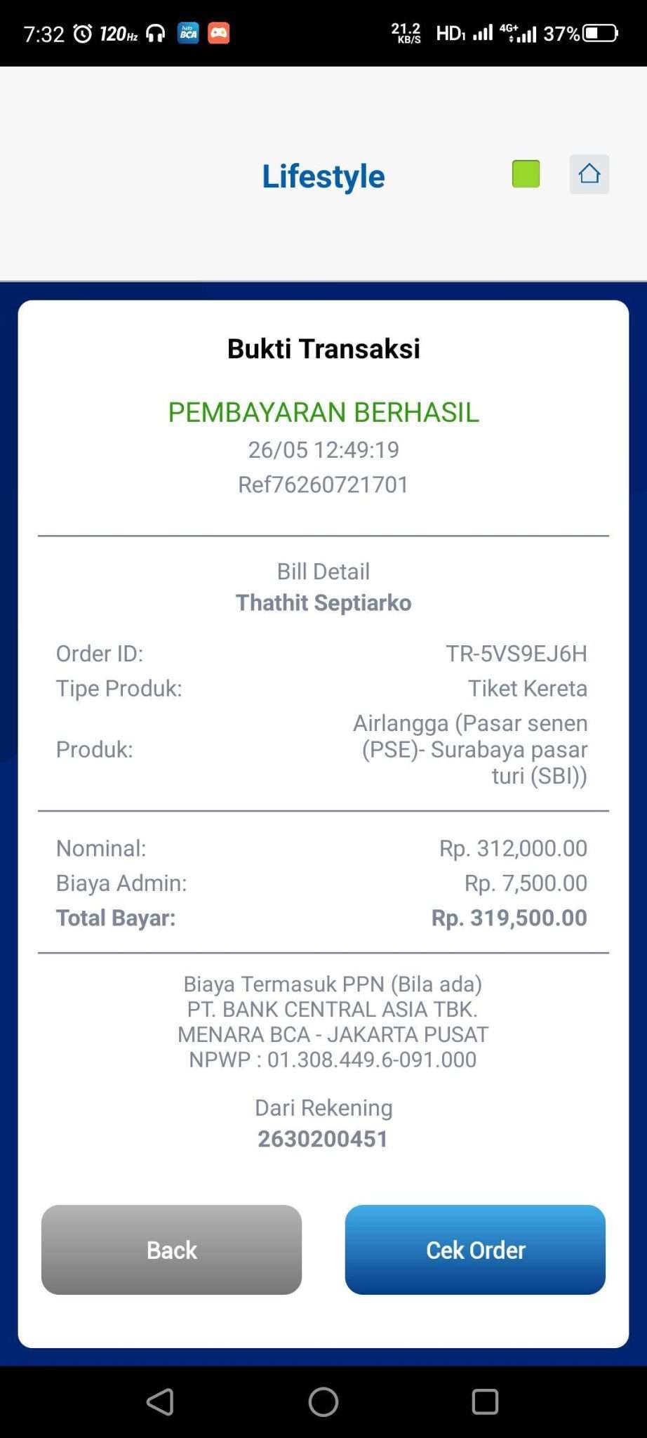 Pesan Tiket Kereta Api lewat m-Banking BCA Lifestyle dan Tiket.com ...