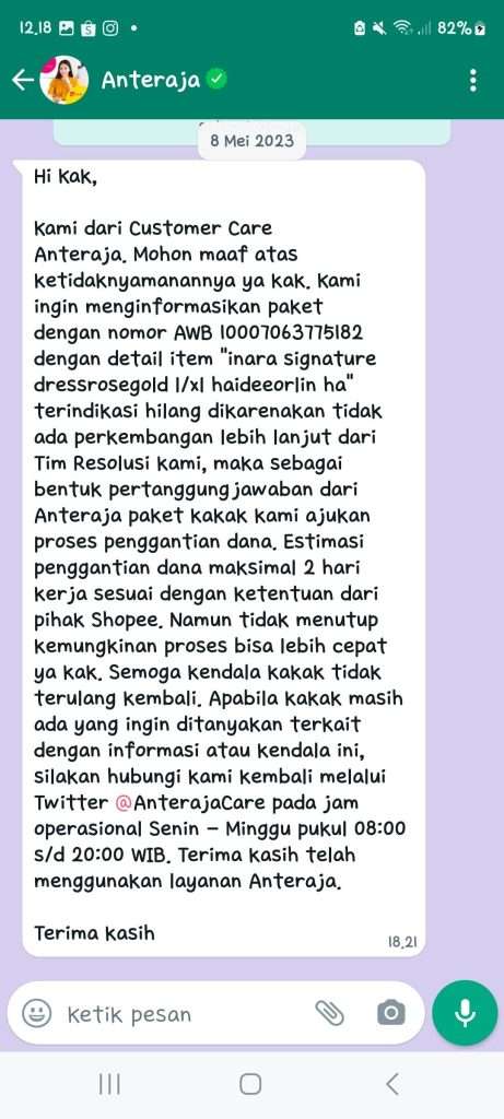 Paket Anteraja Tidak Bergerak Saat Cek Resi, Akhirnya Dinyatakan Hilang, Seller Rugi 😭