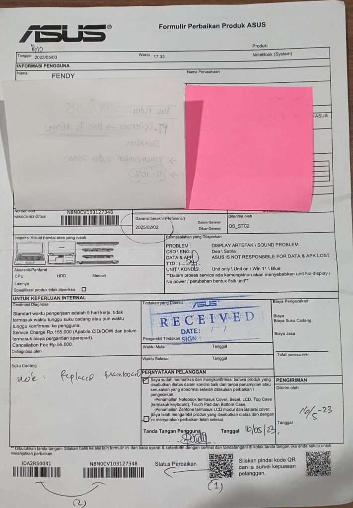 Kecewa dengan Pelayanan Service Center Asus Indonesia