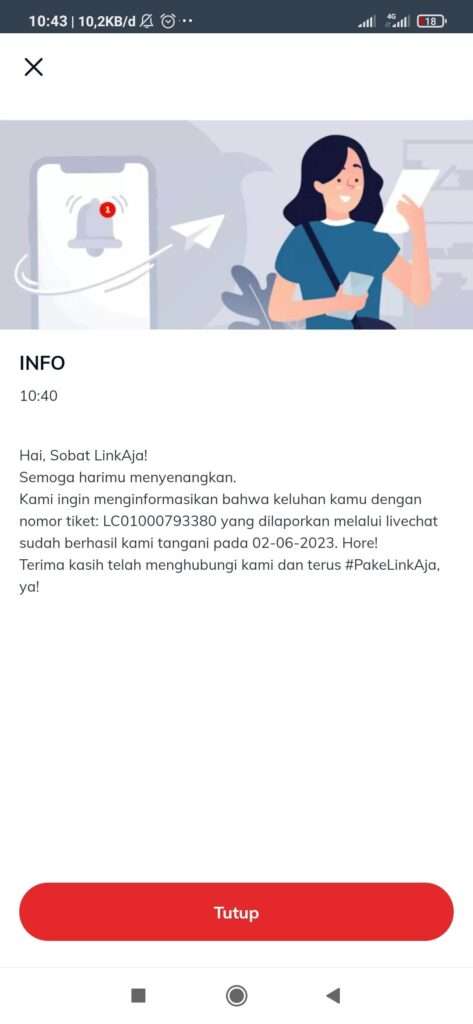 CS LinkAja Tidak Ada yang Berkompeten untuk Membantu Nasabah? Pada ke Mana?