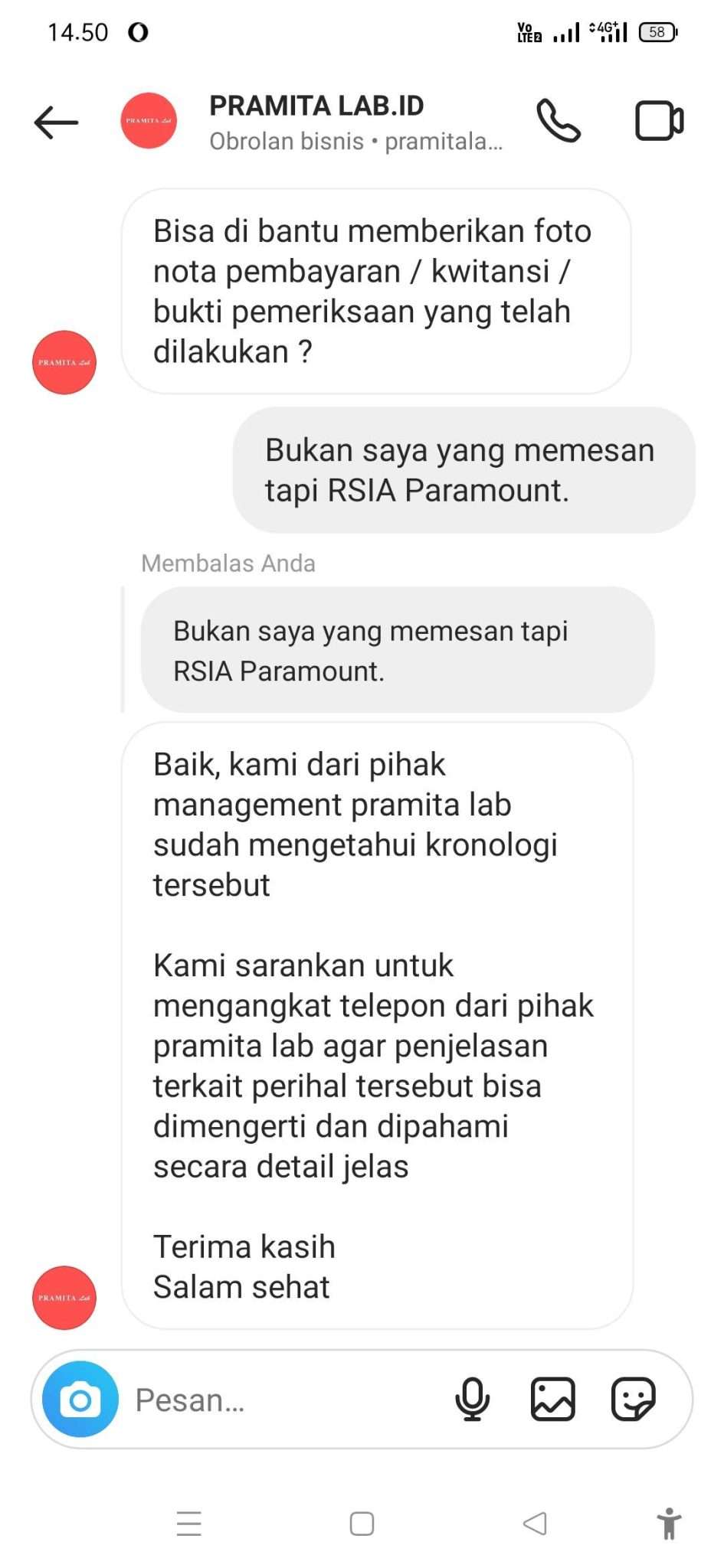 Kualitas Pelayanan dan Hasil yang Buruk Paramita Lab