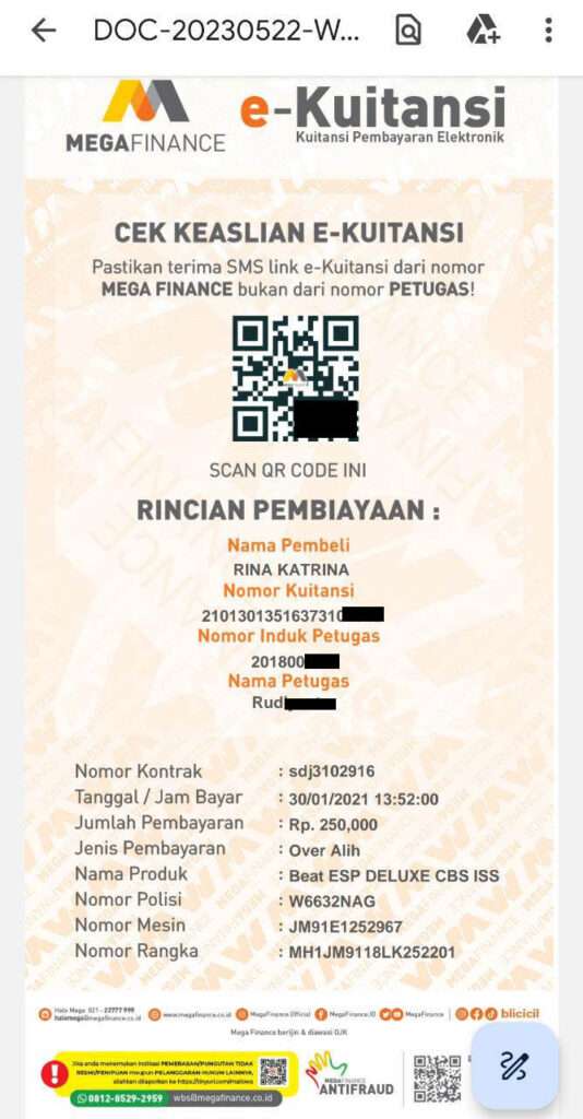 Klaim Asuransi Kredit Motor Mega Finance Ditolak dengan Alasan Over Alih, Padahal Resmi!