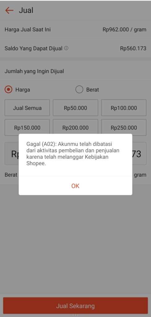 Inkonsistensi Pembatasan Akun Shopee