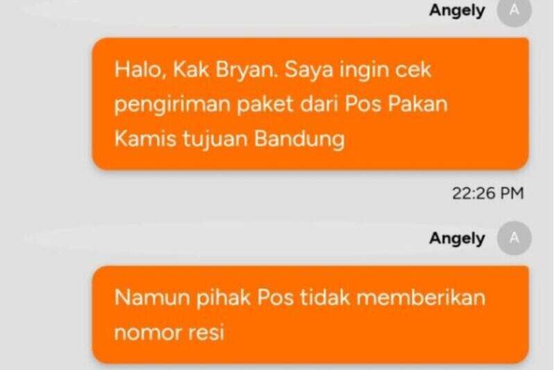 Pihak POS Indonesia Tidak Memberikan Resi Pengiriman