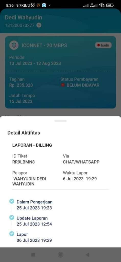 Sudah Membayar Tagihan, tapi Status Belum Bayar dan Internet Tidak ...